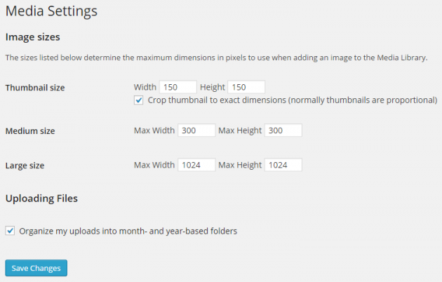 Change image thumbnail size in WordPress gallery - Meks
