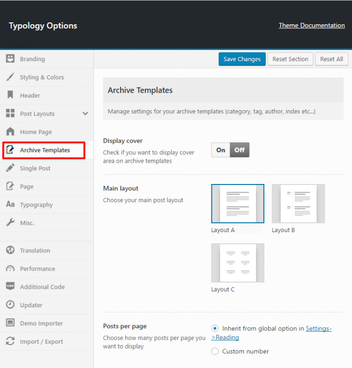 Archive templates - Typology WordPress Theme Documentation - Meks