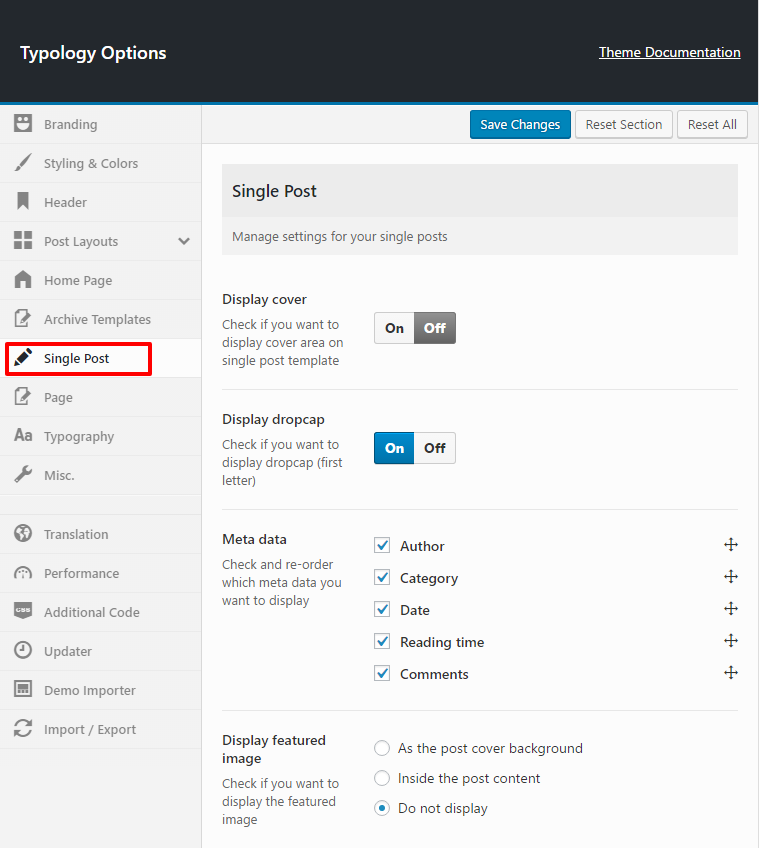 Single posts - Typology WordPress Theme Documentation - Meks