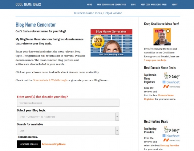 The best blog name generator tools for your blog - Meks