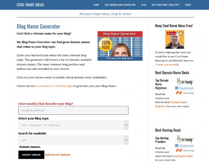 The best blog name generator tools for your blog - Meks