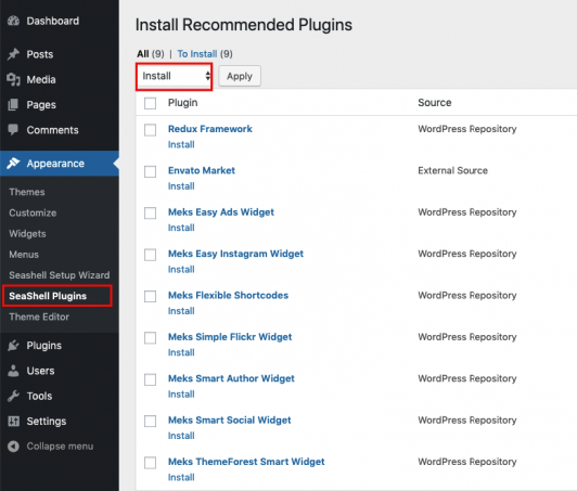 Plugins - SeaShell WordPress Theme Documentation - Meks