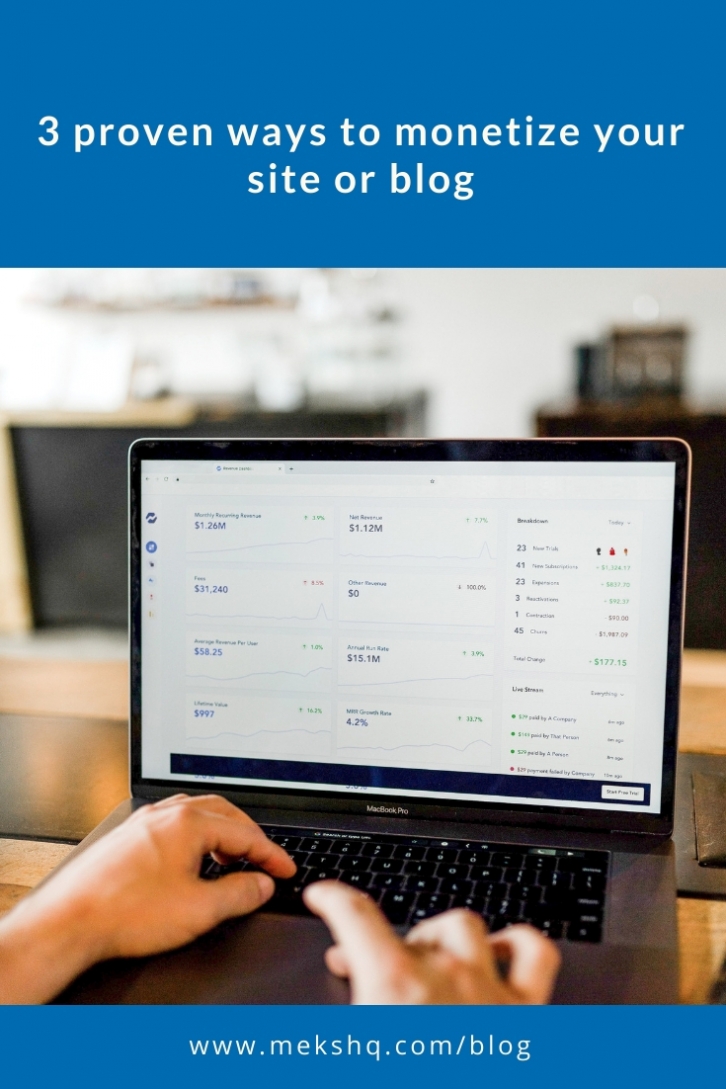 Top 3 proven methods to monetize your WordPress site or blog - Meks