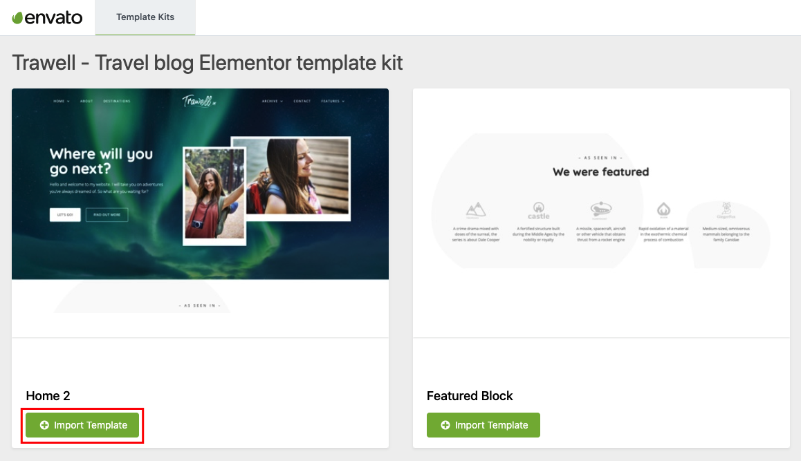 Trawell template kit documentation - Meks