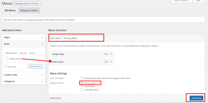 Navigation Menu Setup Knowledge Guru Wordpress Theme Documentation